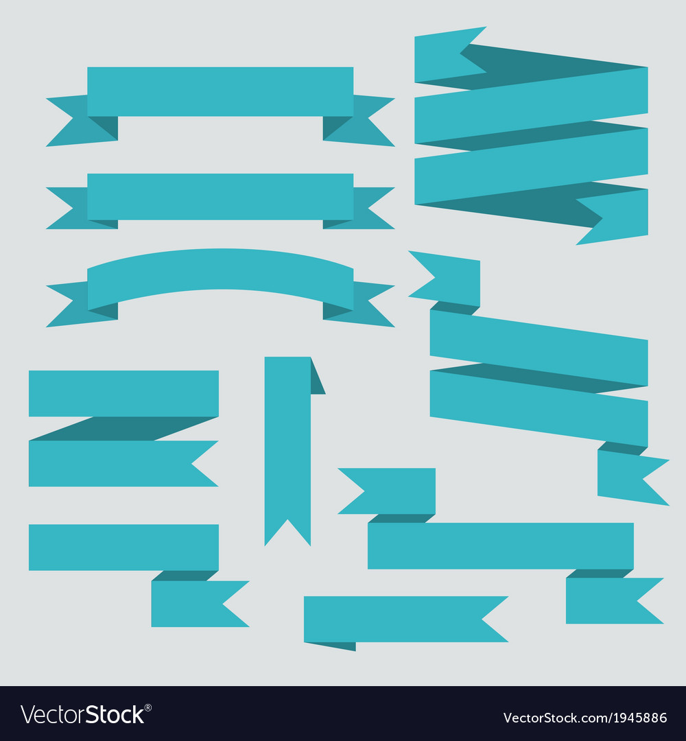 Blue ribbons set Royalty Free Vector Image - VectorStock