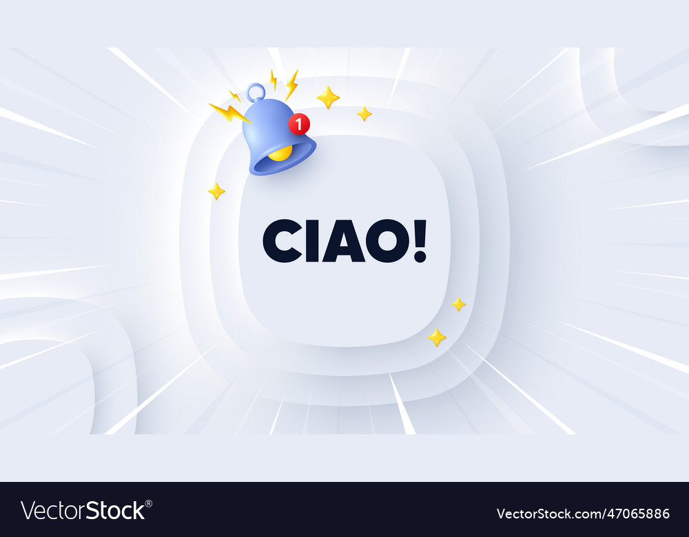 Ciao welcome tag hello invitation offer Royalty Free Vector