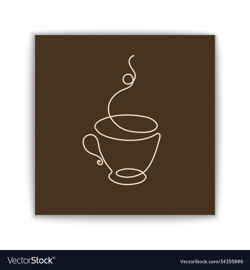 Continuous line drawing cup coffee Royalty Free Vector Image Continuous line drawing cup coffee Royalty Free Vector Image