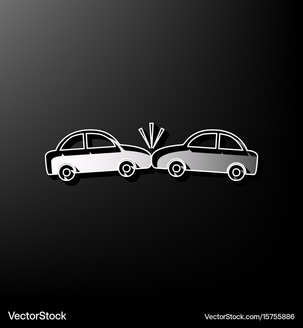 Crashed cars sign gray 3d printed icon Royalty Free Vector