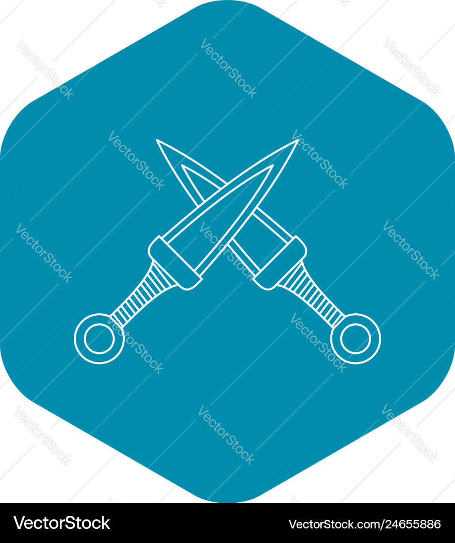 Crossed daggers icon outline style Royalty Free Vector Image