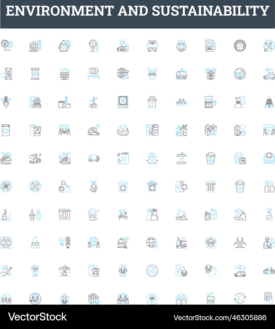 Environment and sustainability line icons Vector Image