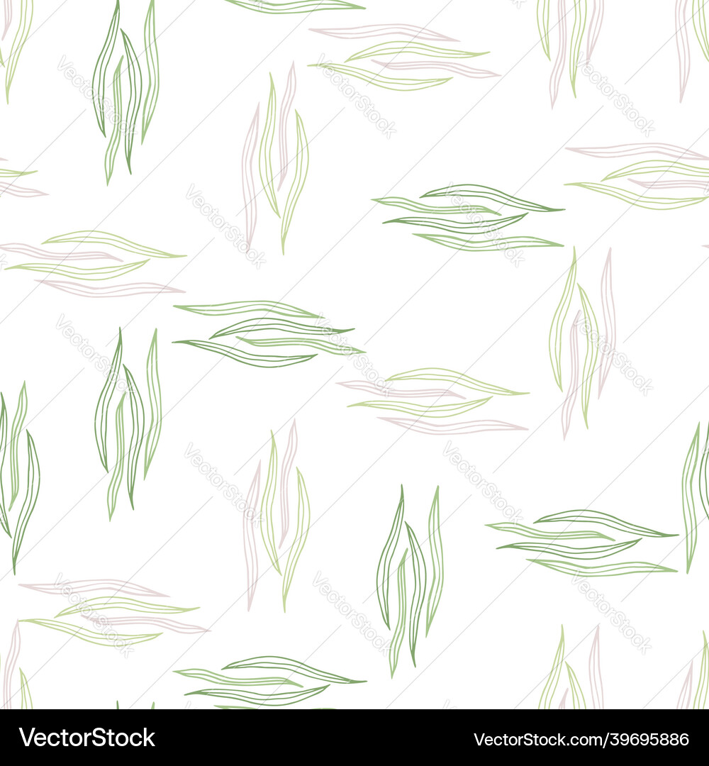 Floral botanical outline shapes seamless pattern Vector Image