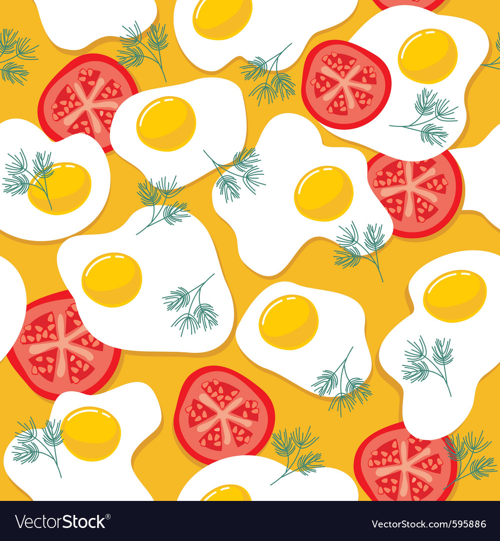 Fried eggs seamless pattern Royalty Free Vector Image