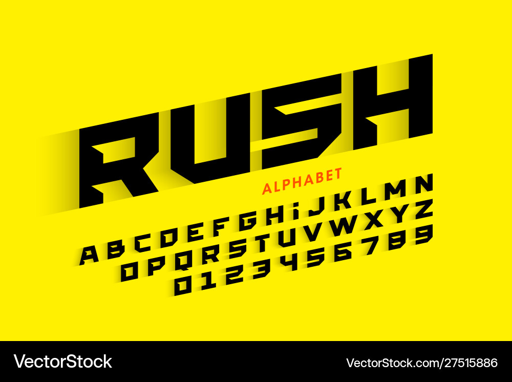 High-speed style font alphabet letters Royalty Free Vector