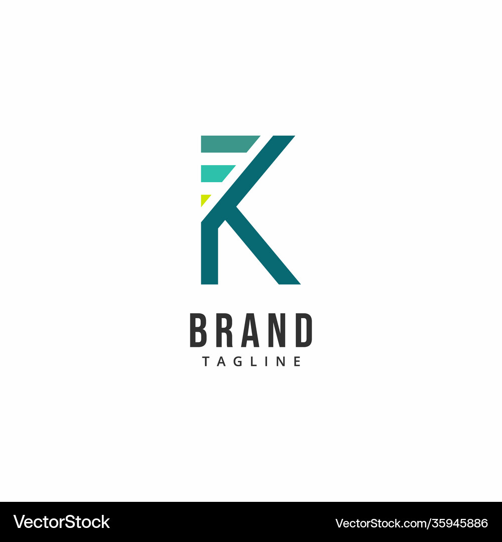 Letter k signal network wifi logo template Vector Image