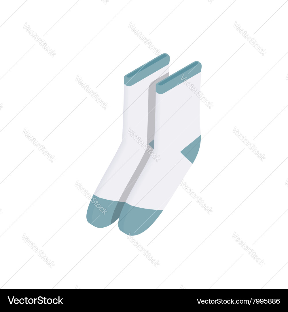 Pair of white socks icon isometric 3d style Vector Image
