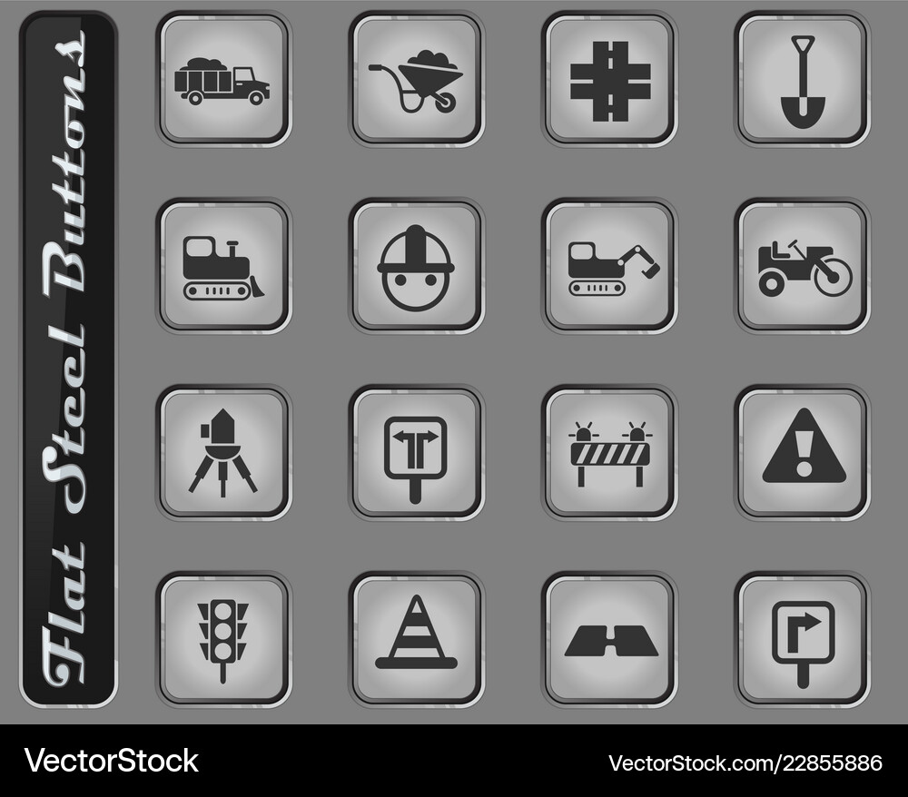Road repairs icon set Royalty Free Vector Image