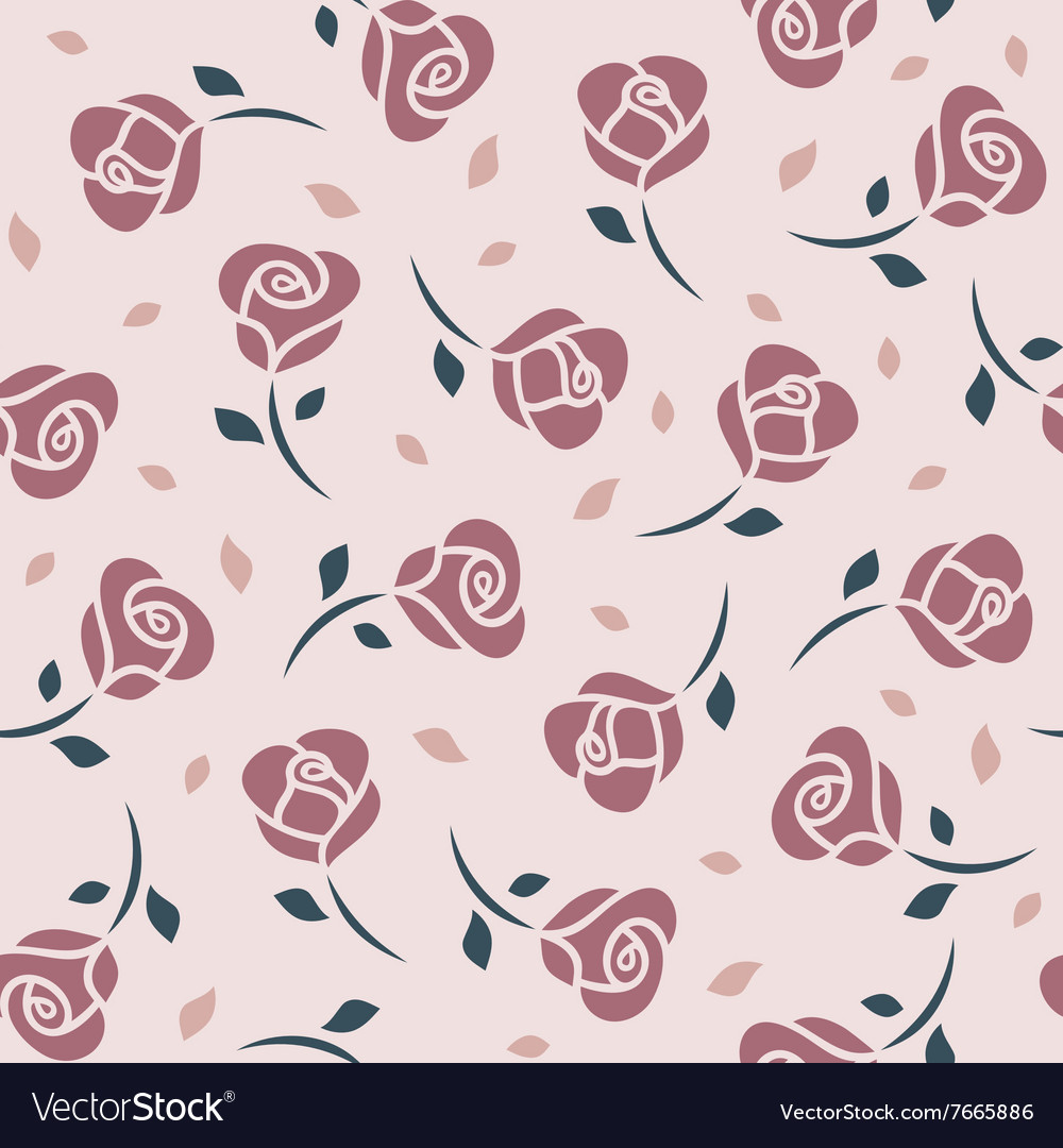Roses seamless pattern Royalty Free Vector Image