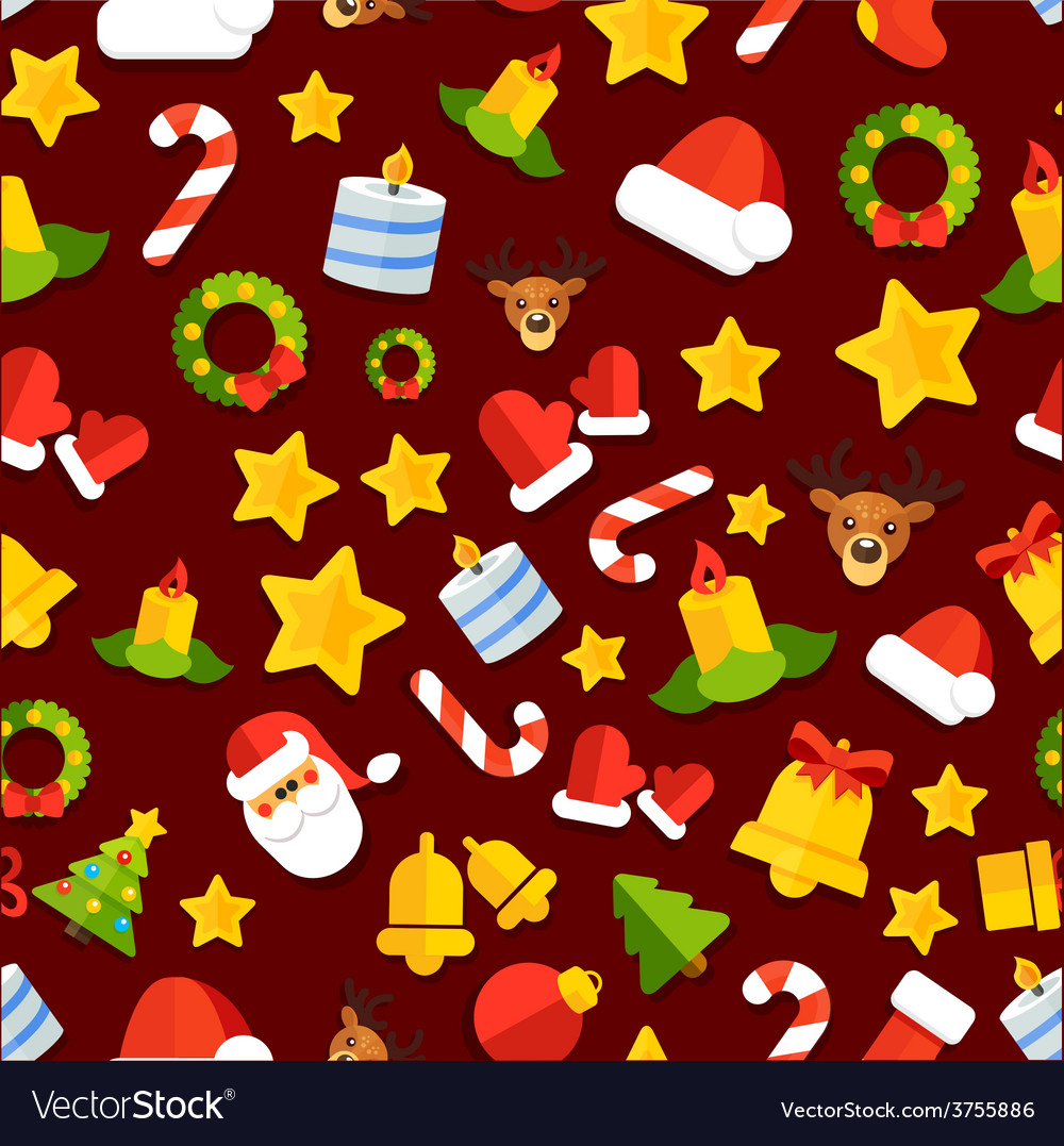Seamless background with christmas elements Vector Image