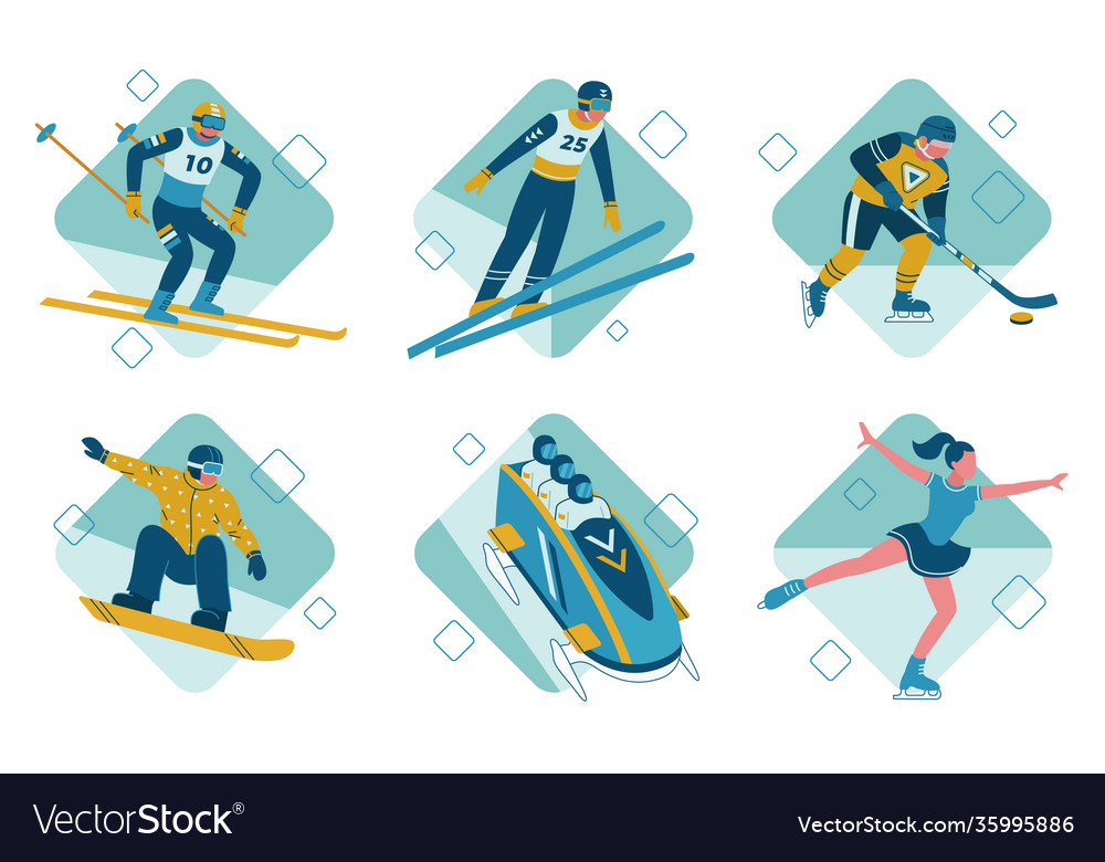 Winter sports set Royalty Free Vector Image - VectorStock