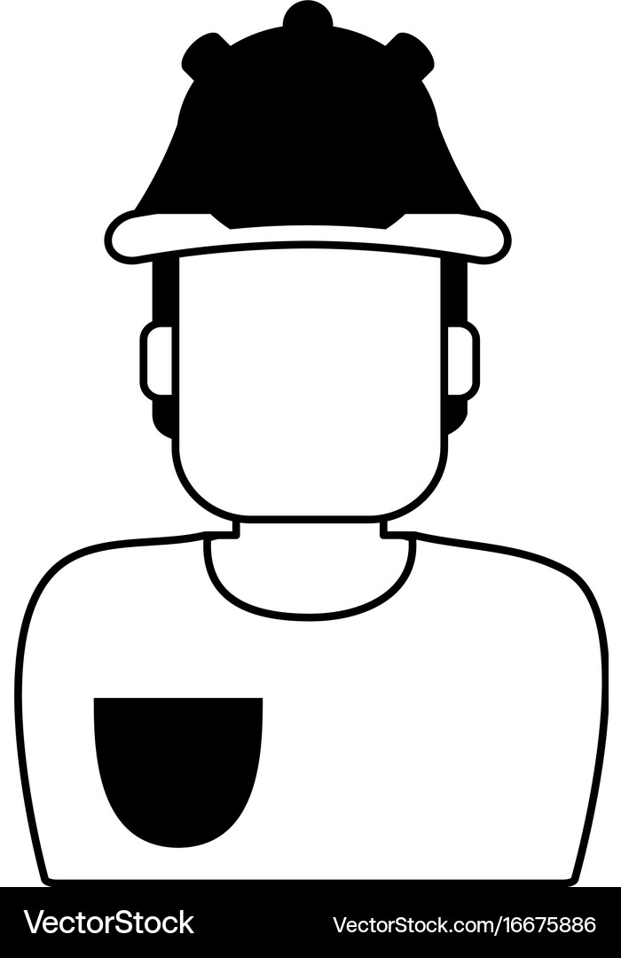 Worker avatar with industrial safety icon image Vector Image