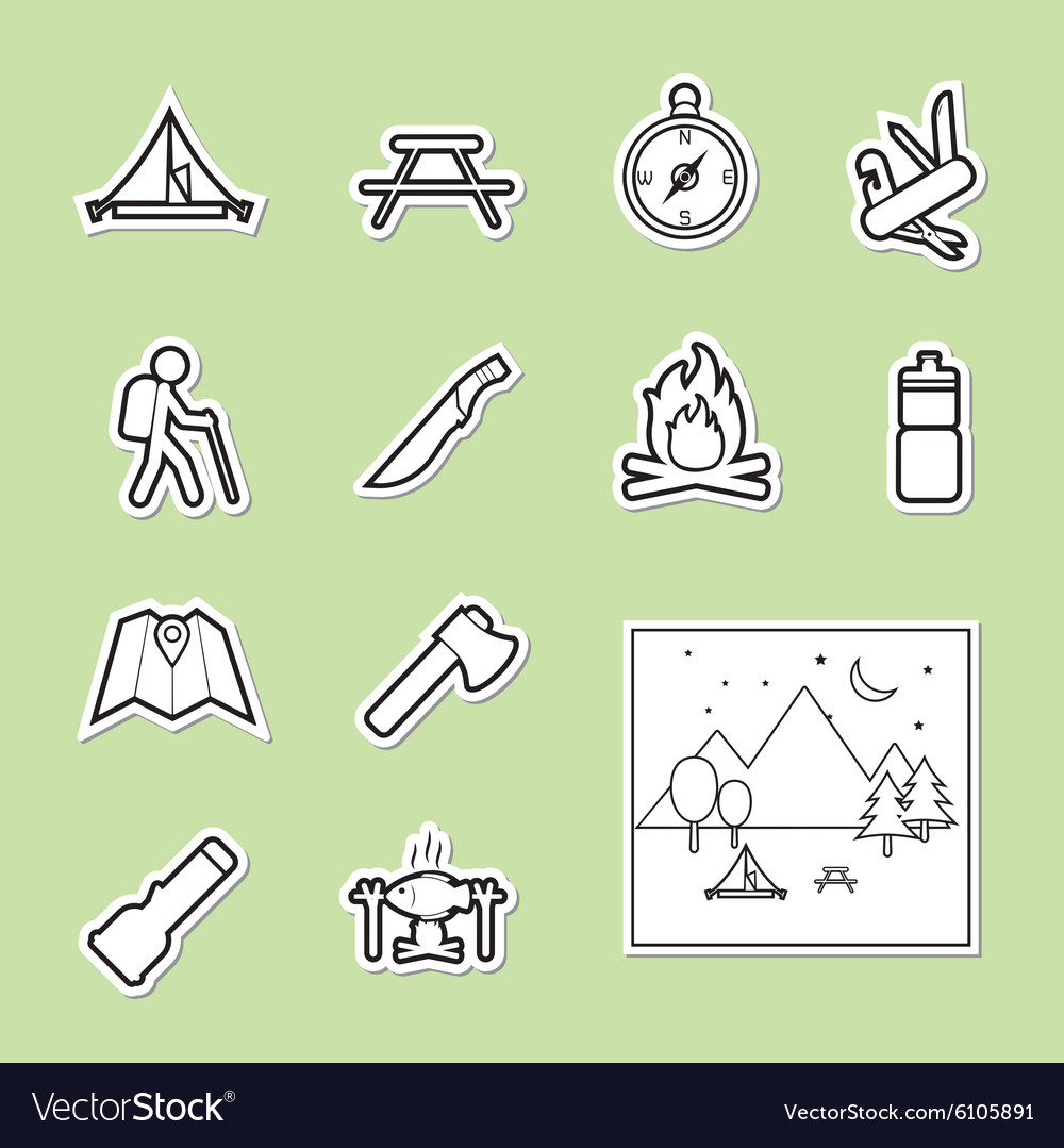 Camping equipment icon Royalty Free Vector Image