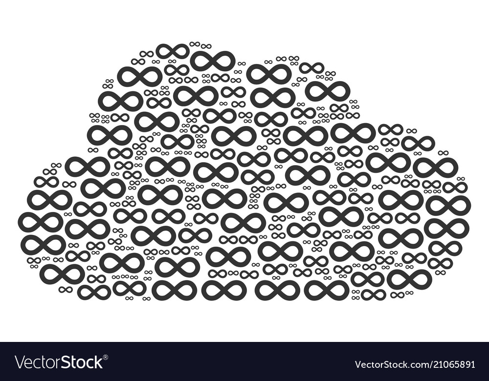 Cloud composition infinity icons Royalty Free Vector Image