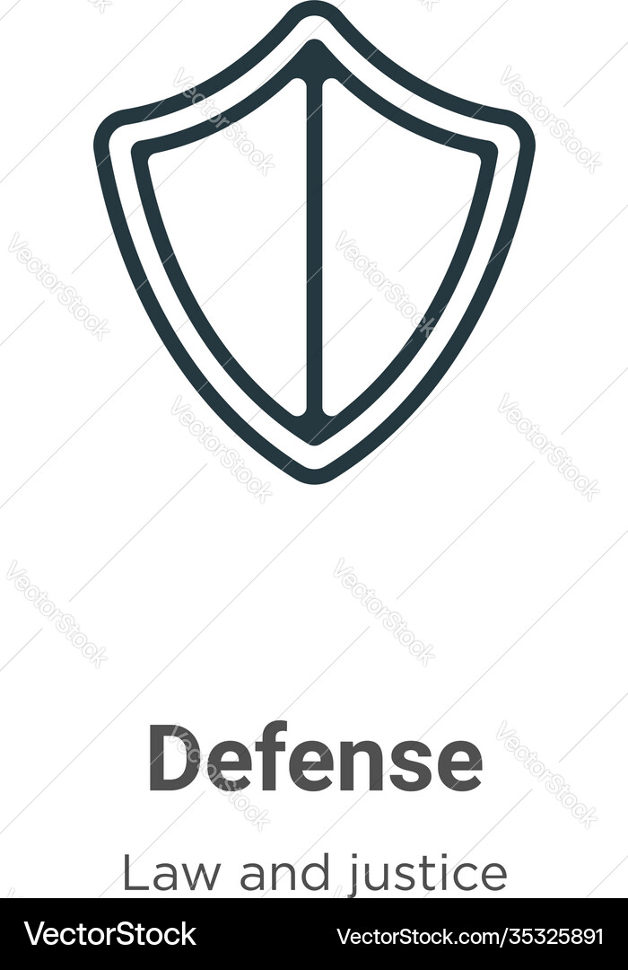 Defense outline icon thin line black icon Vector Image