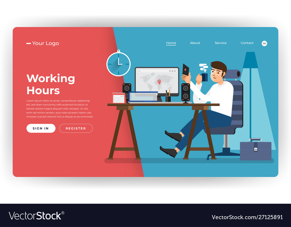Mock-up design website flat concept Royalty Free Vector