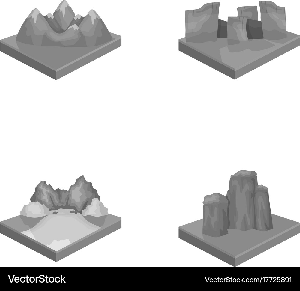 Mountains rocks and landscape relief Royalty Free Vector