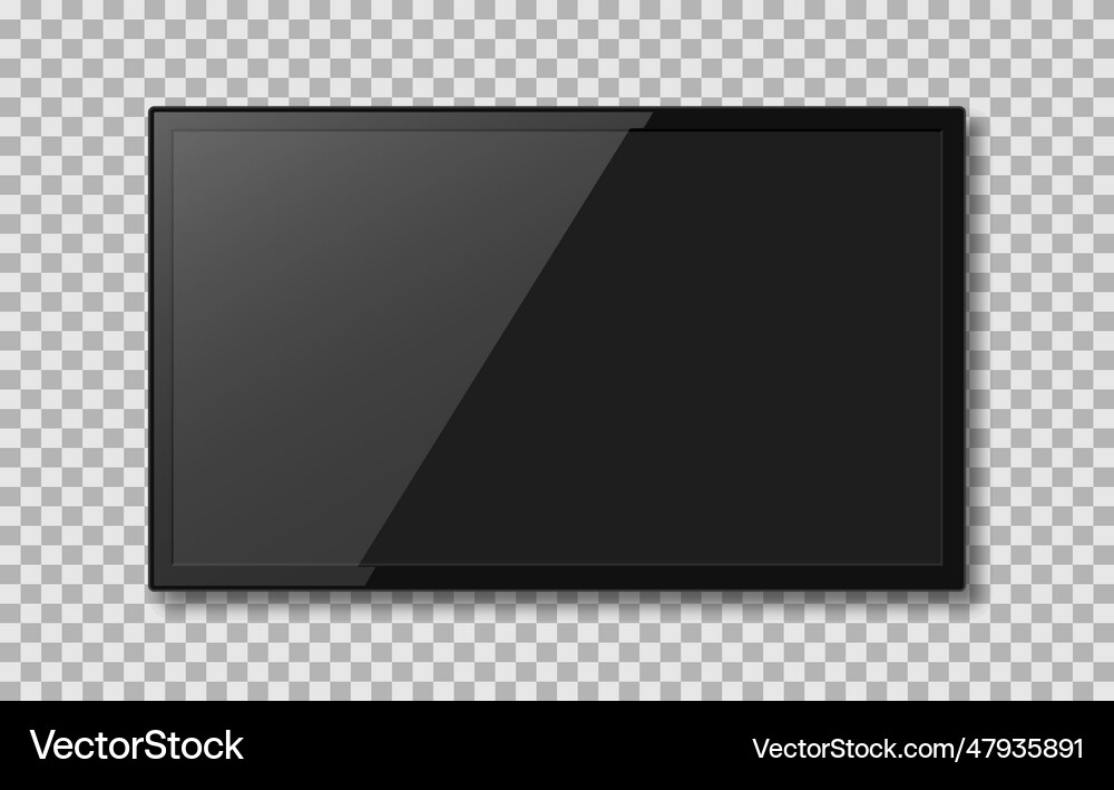 Realistic television screen on background tv Vector Image