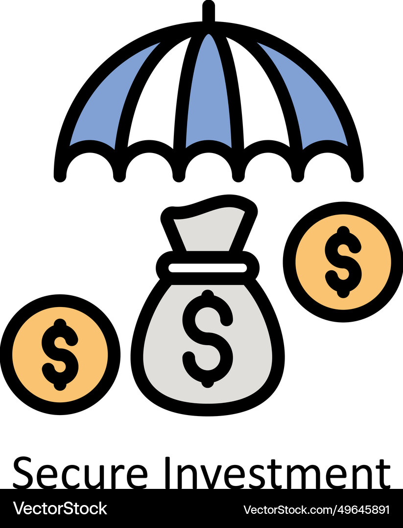 Secure investment filled outline icon de Vector Image