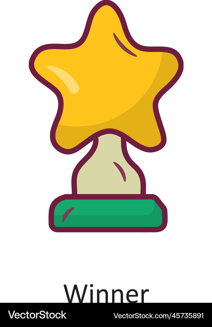 Winner fill outline icon design Royalty Free Vector Image