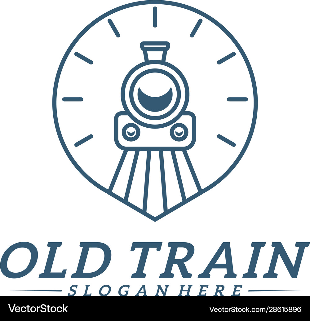 Classic train logo concept locomotive design Vector Image