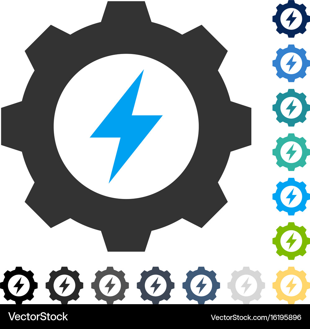 Electric energy gear icon Royalty Free Vector Image