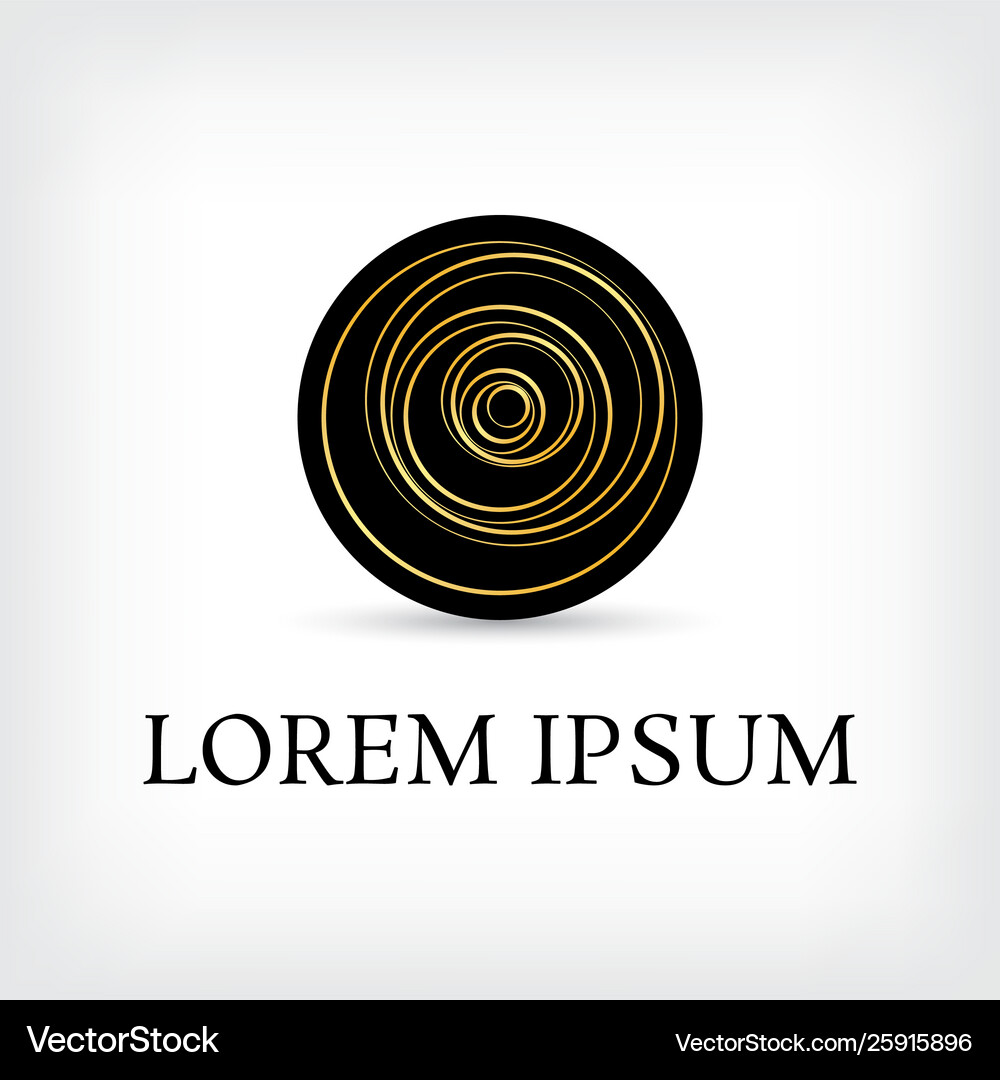 Golden circle rose line logo design template Vector Image