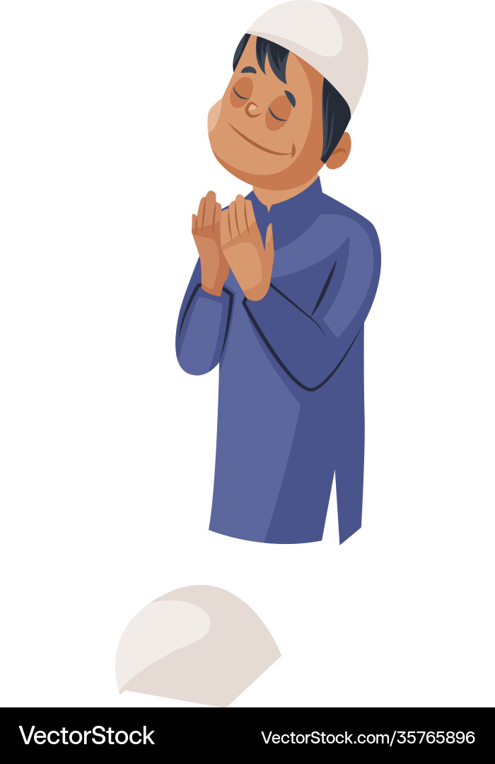Indian muslim man cartoon Royalty Free Vector Image