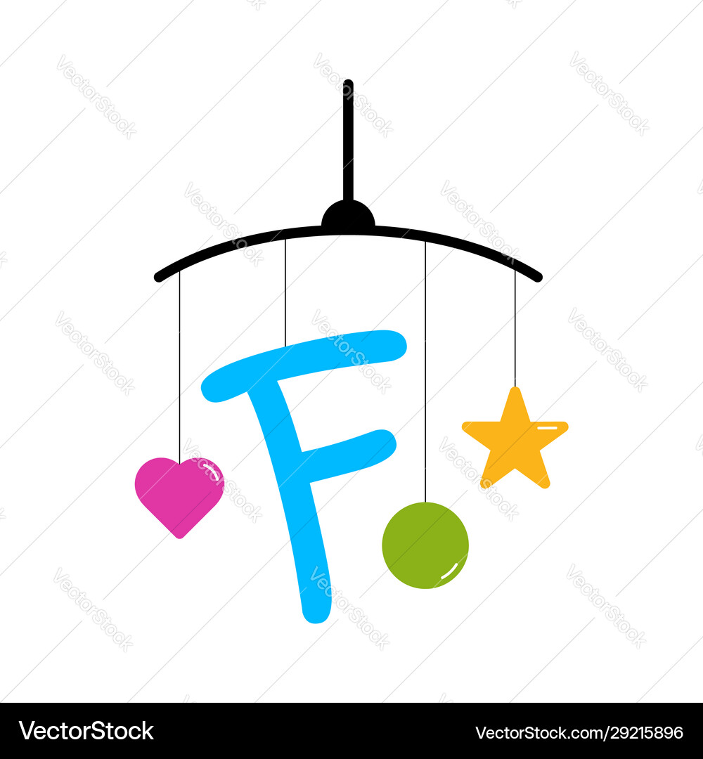 Initial letter f toy baby Royalty Free Vector Image
