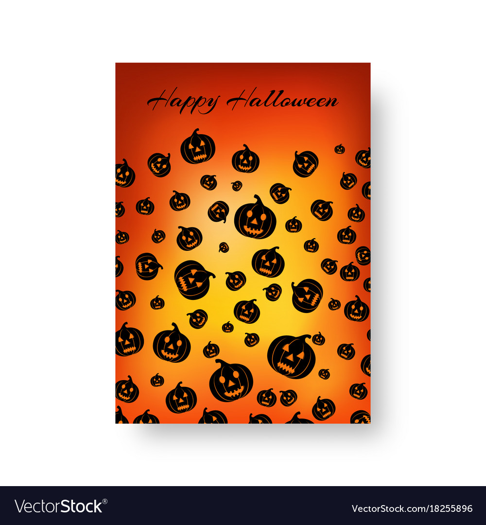 Rectangular pattern with halloween pumpkins Vector Image