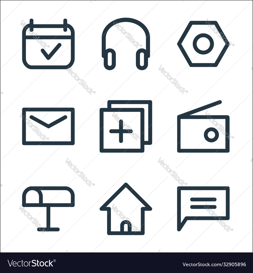User interface line icons linear set quality line Vector Image