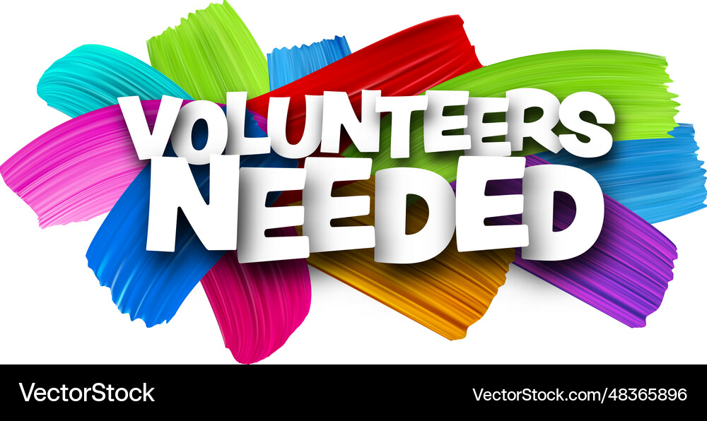 Volunteers Needed – Colorful Sign Royalty Free Vector