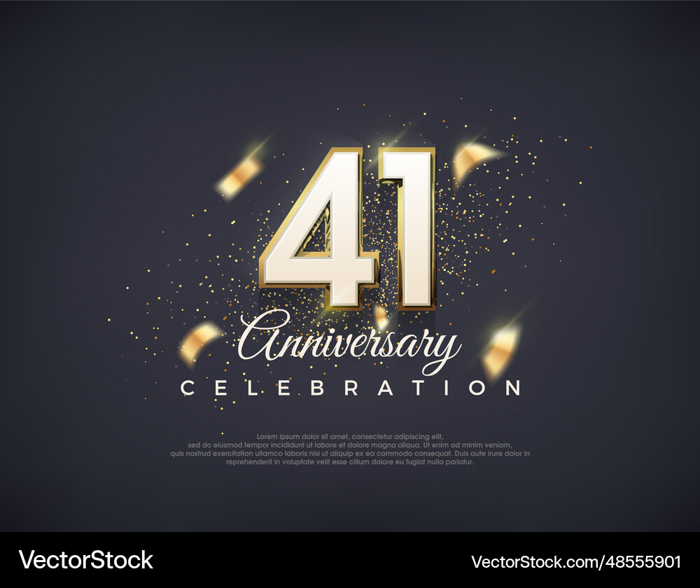 41st anniversary number with fancy numerals Vector Image