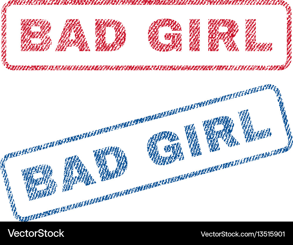 Bad girl textile stamps Royalty Free Vector Image