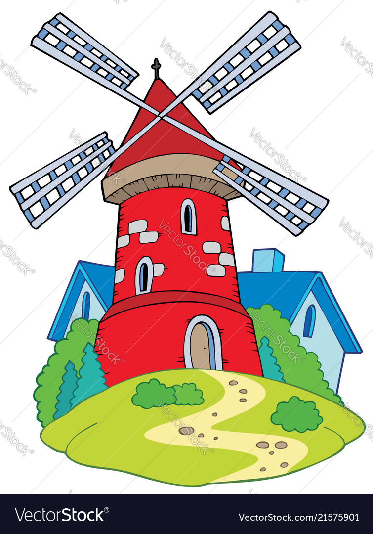 Cartoon mill Royalty Free Vector Image - VectorStock