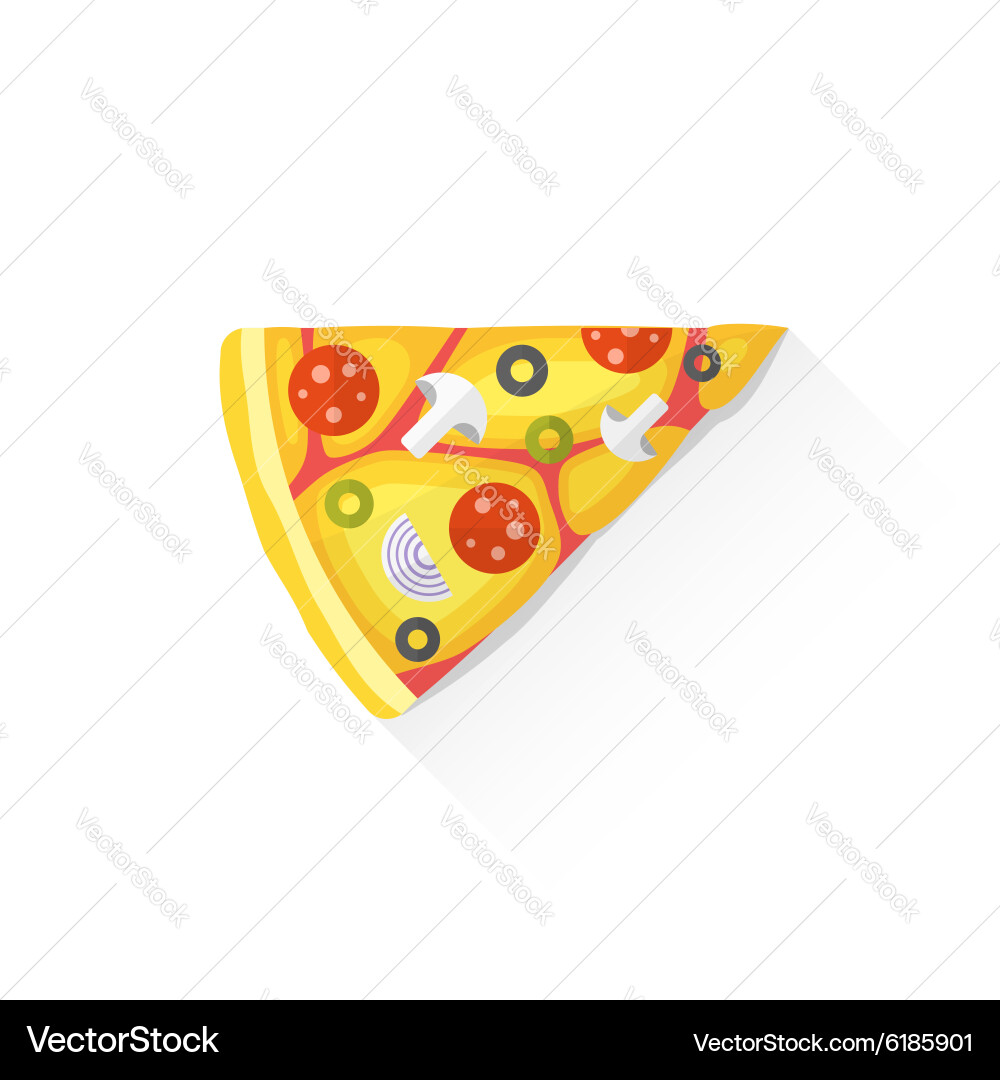 Color fast food piece pizza icon Royalty Free Vector Image