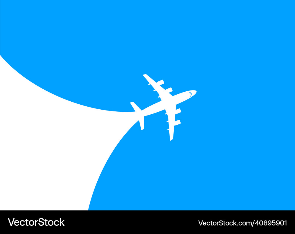 Flying airplane air transportation airline Vector Image