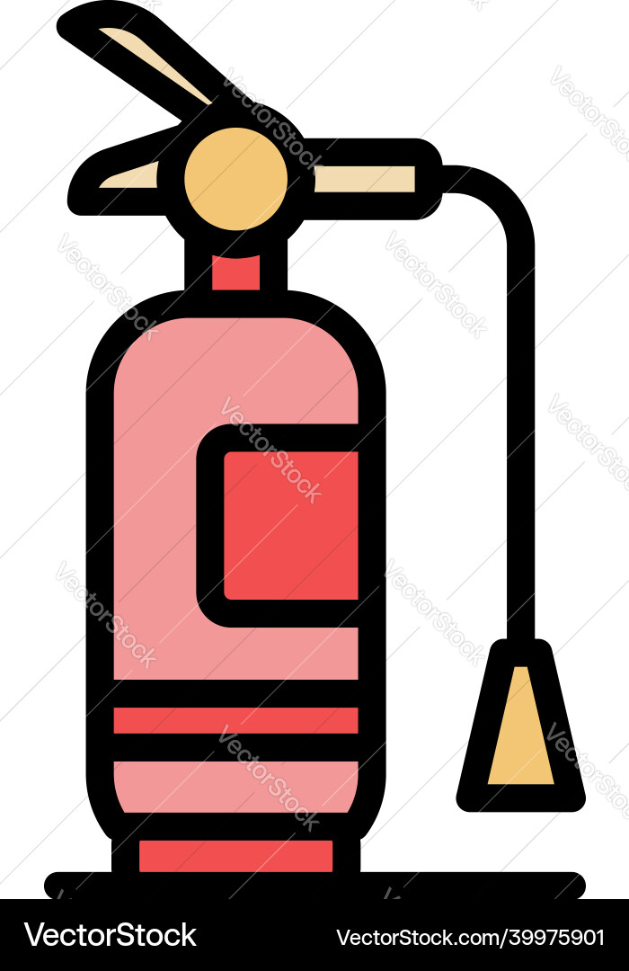 Foam fire extinguisher icon color outline Vector Image