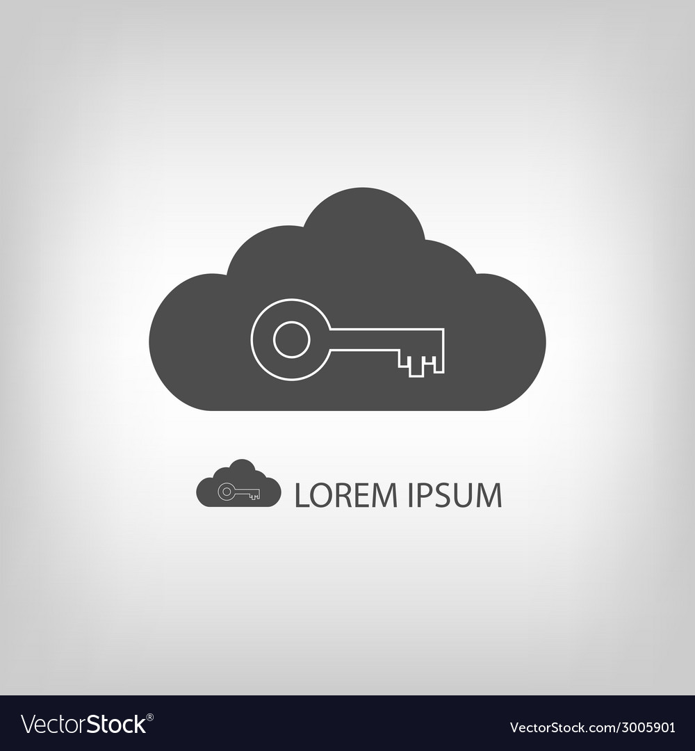 Grey cloud with key Royalty Free Vector Image - VectorStock