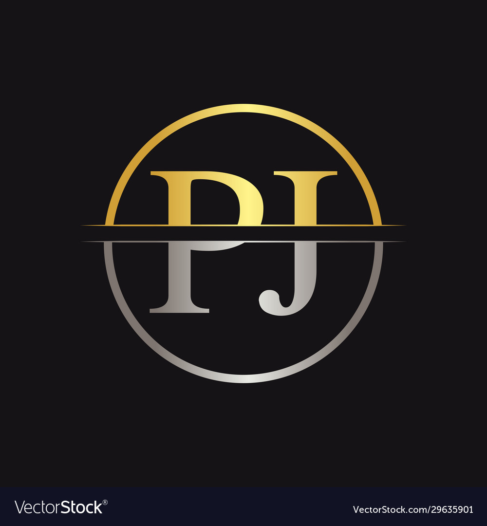 Initial monogram letter pj logo design template Vector Image