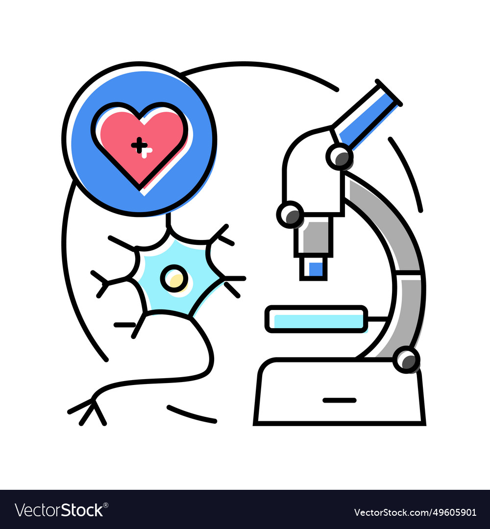 Neuroscience research biomedical color icon Vector Image Neuroscience research biomedical color icon Vector Image