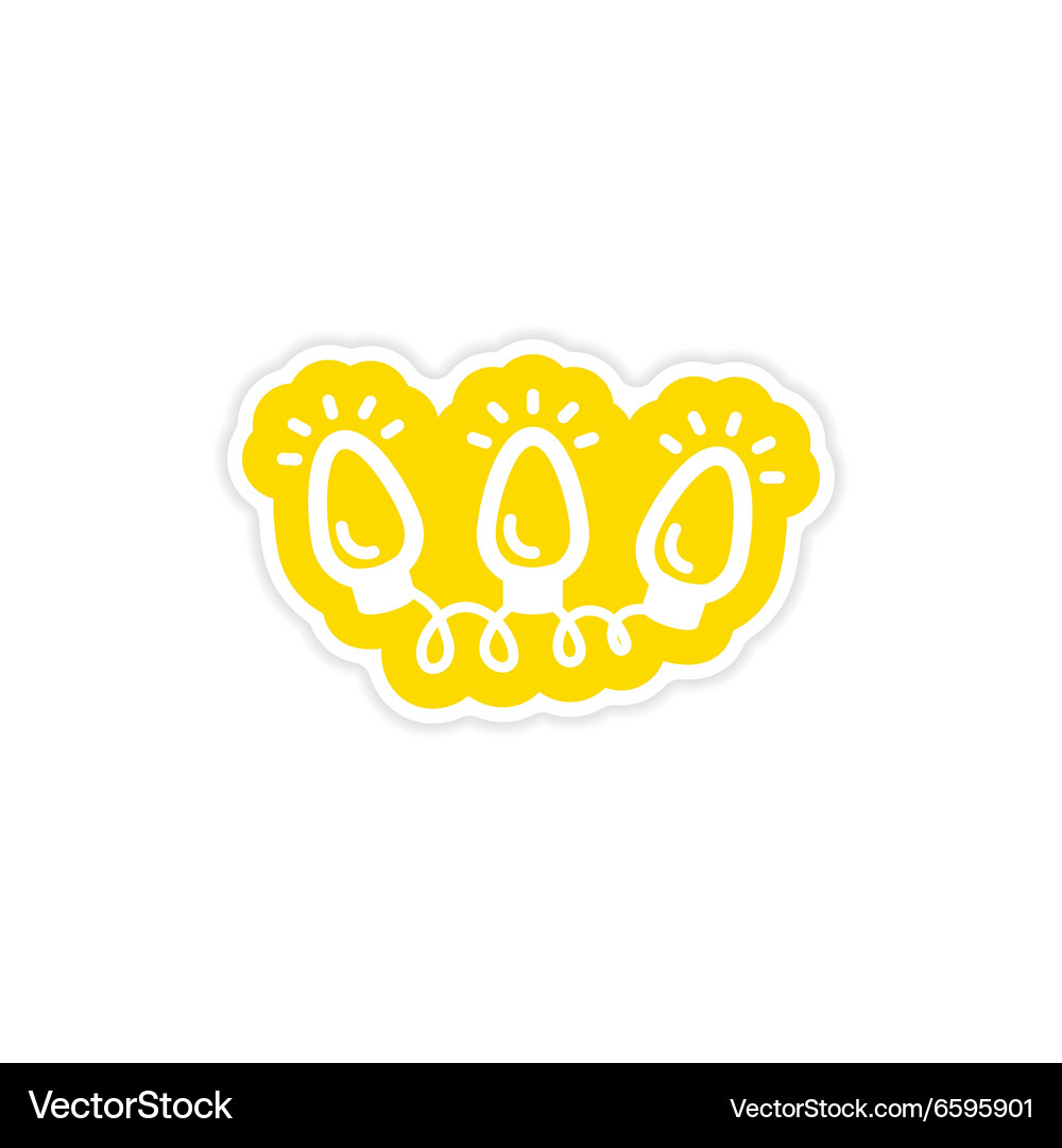 Paper sticker on white background garland Vector Image
