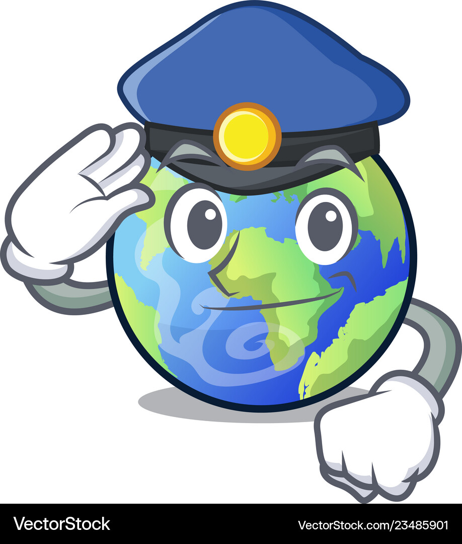 Police earth in the shape on character Royalty Free Vector