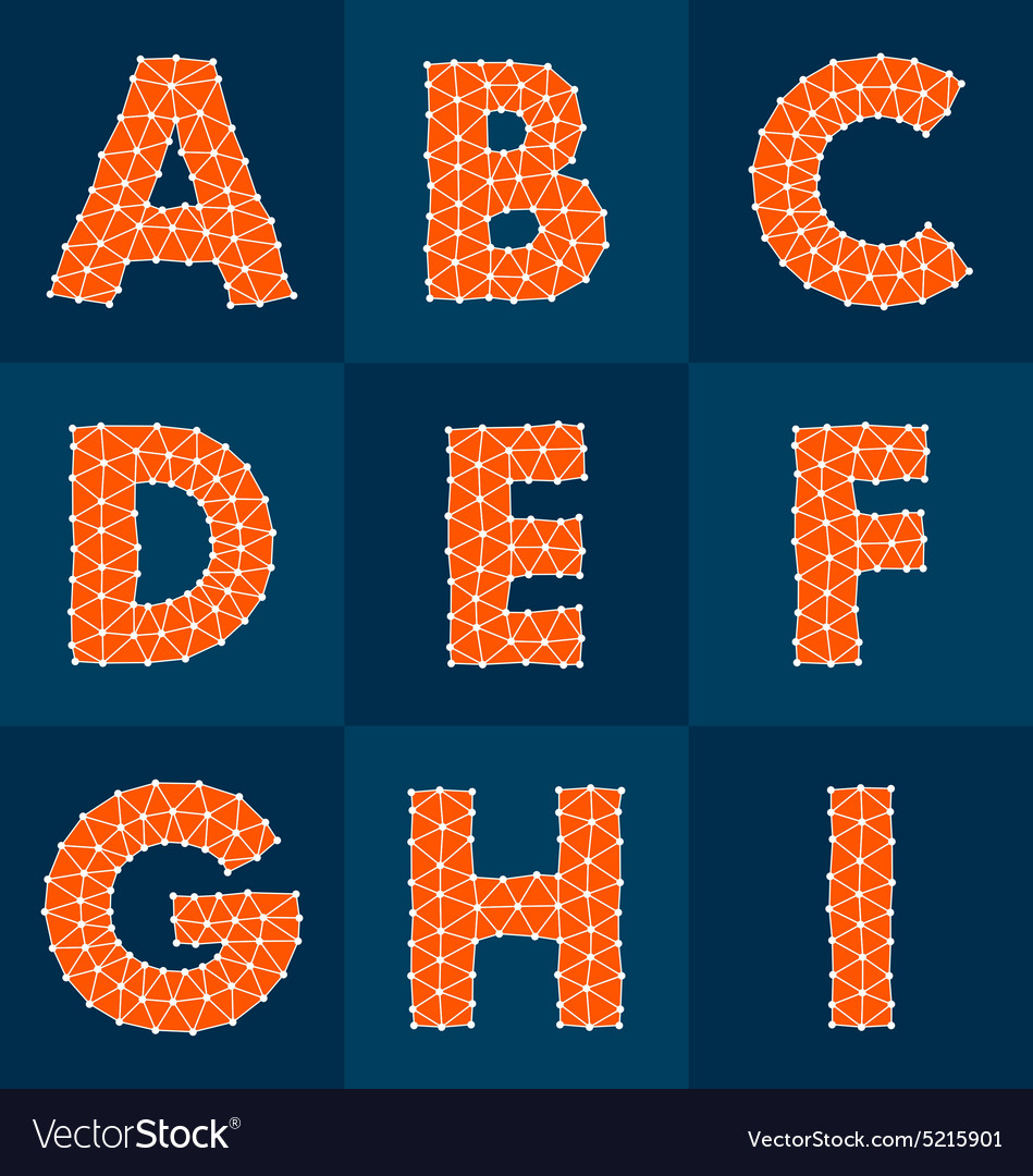 Polygonal font Royalty Free Vector Image - VectorStock