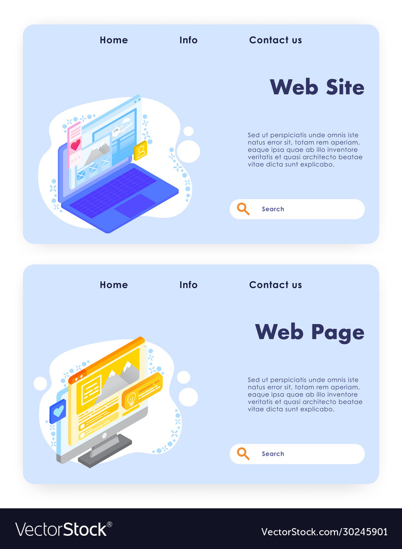 Web site development website landing page Vector Image