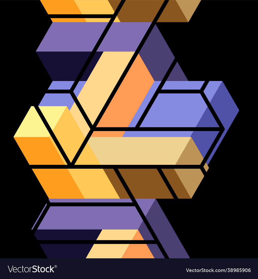 Abstract background 3d cubes cubic elements Vector Image