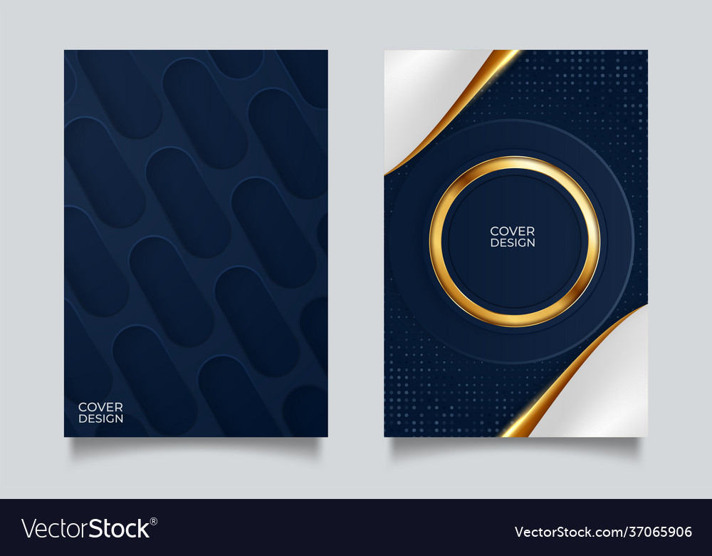 Elegant deep blue color covers set Royalty Free Vector Image