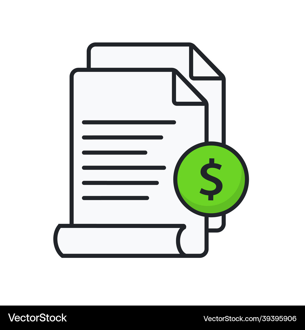 Invoice icon bill paid symbol payment Royalty Free Vector