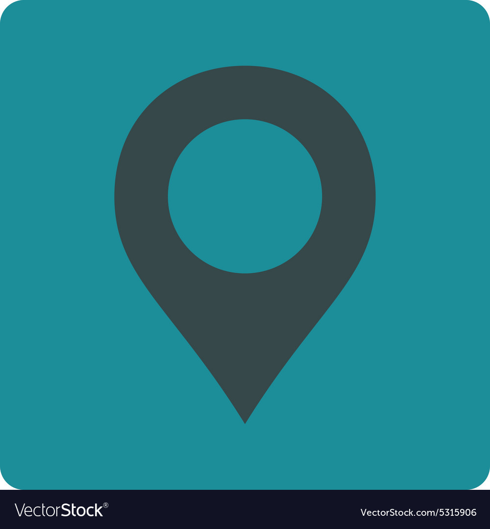Map marker flat soft blue colors rounded button Vector Image