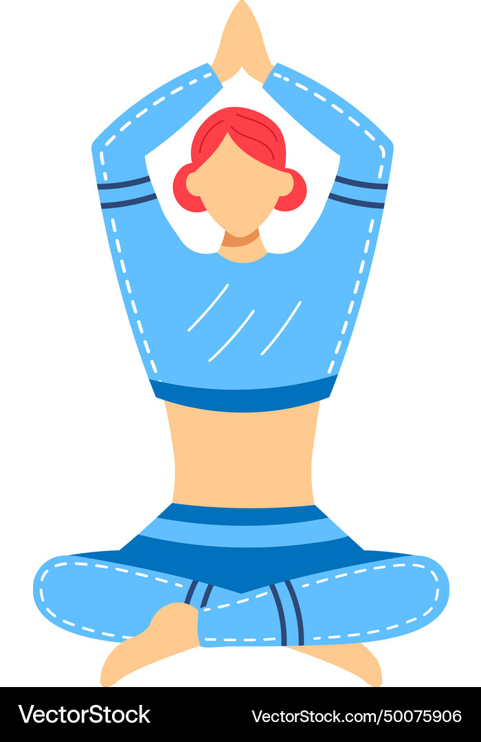 Red-haired woman practicing yoga calmness Vector Image